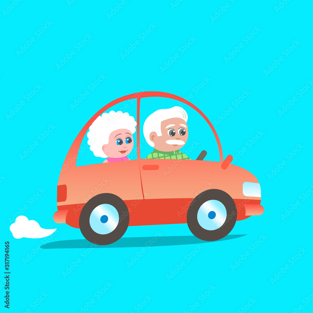 Animated Clip Art Of Driving Grandma