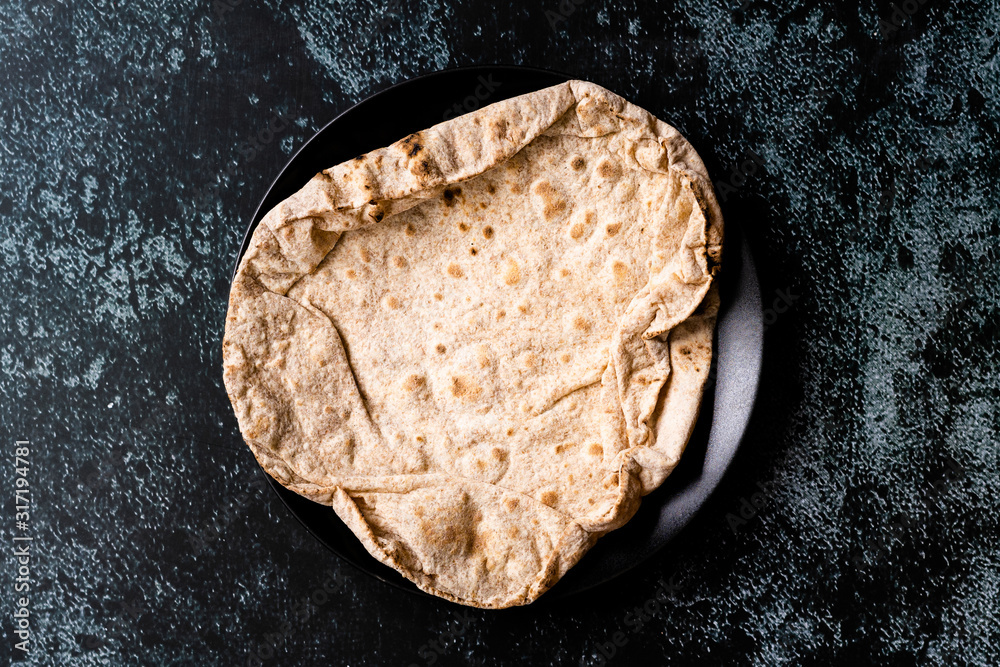 Indian Flat Bread Chappati Folded Style Lavash Ready to Eat Flatbread ...