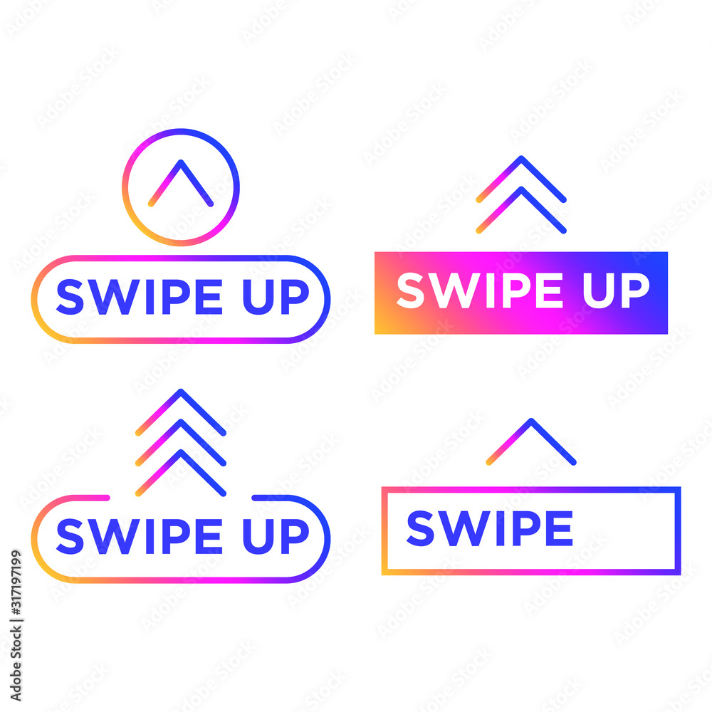 Swipe up icon for social media stories, scroll pictogram template color ...