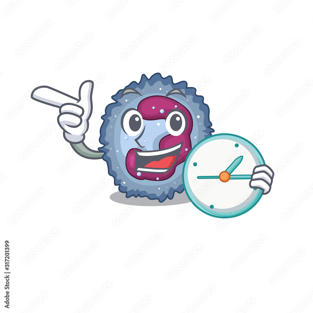 cartoon character style neutrophil cell having clock Stock Vector ...