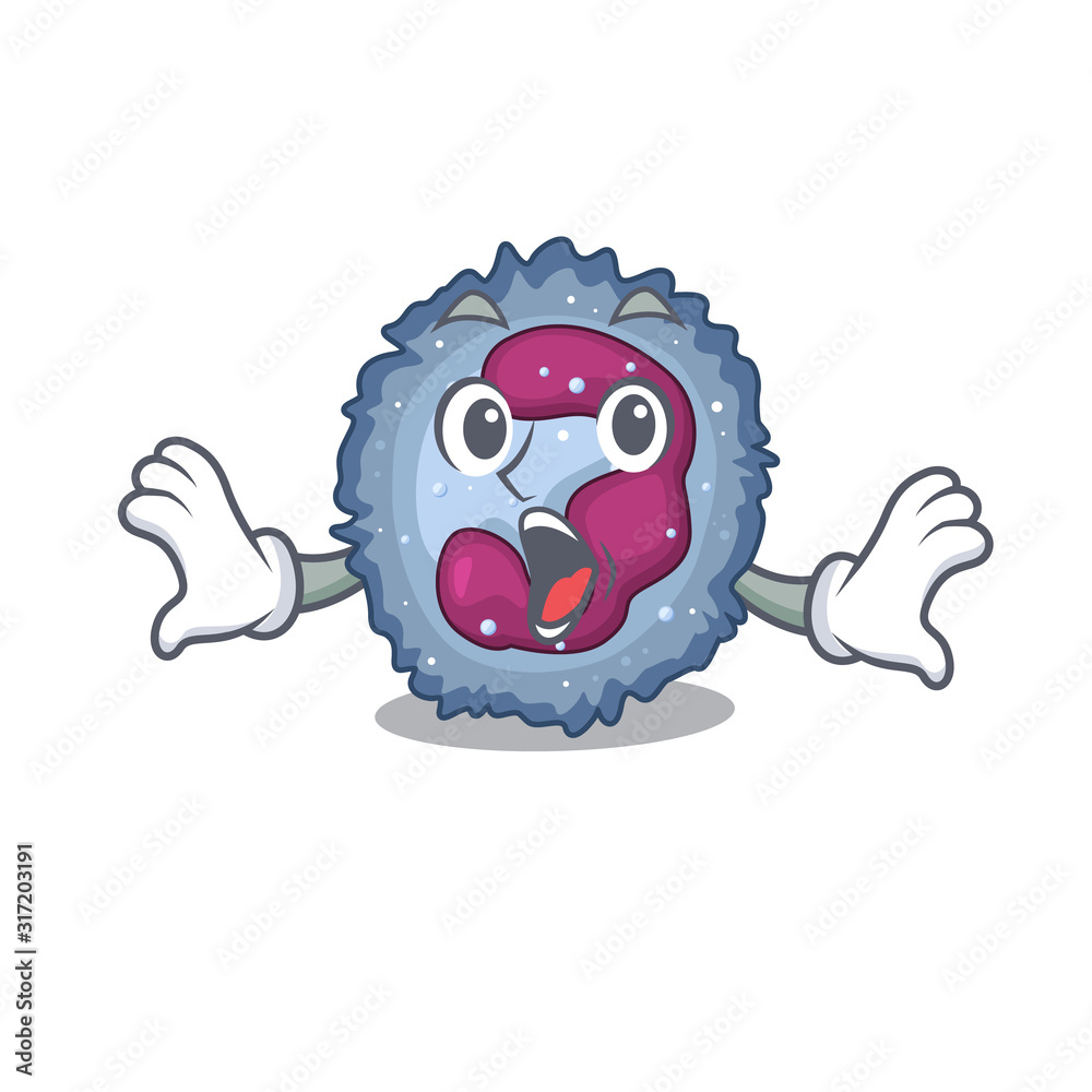 Neutrophil cell cartoon character design on a surprised gesture Stock ...