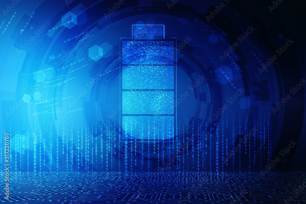 2d rendering Electrical energy and power supply source concept ...
