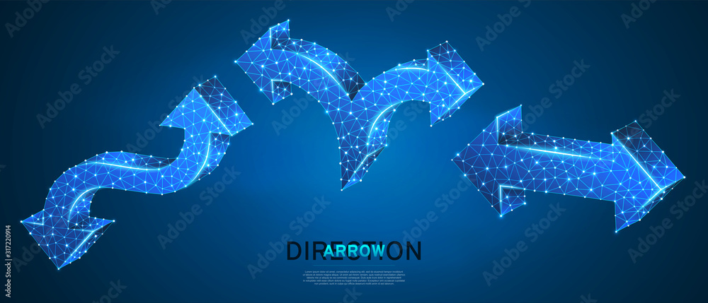 Crossroad, direction arrows set. Crossway choice, direction cursor ...