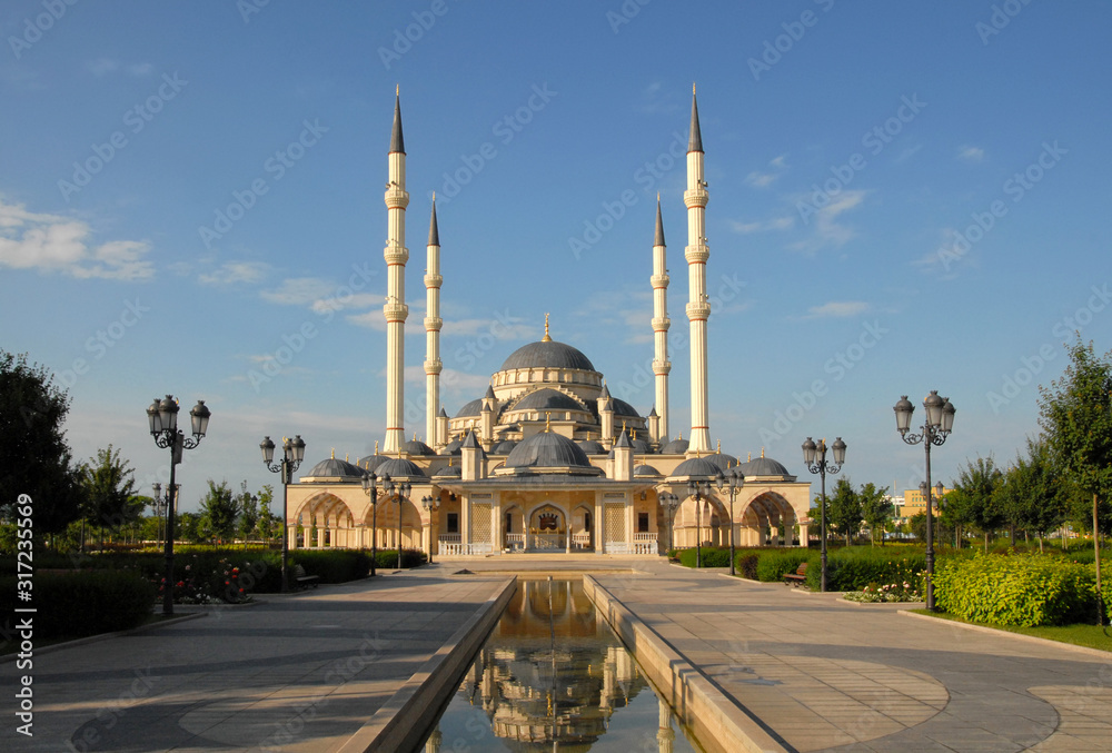 Akhmad Kadyrov Mosque (also known as "The Heart of Chechnya"). Grozny ...