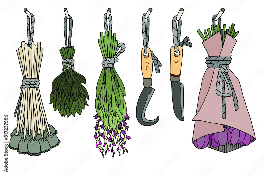 Hand drawn vector element. Illustration for magic, aroma ceremony ...