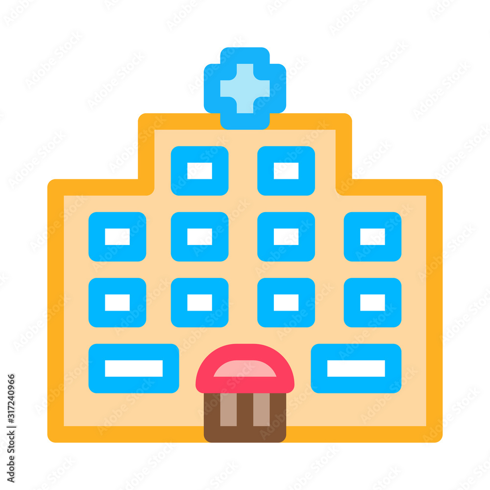 Hospital Building Icon Vector