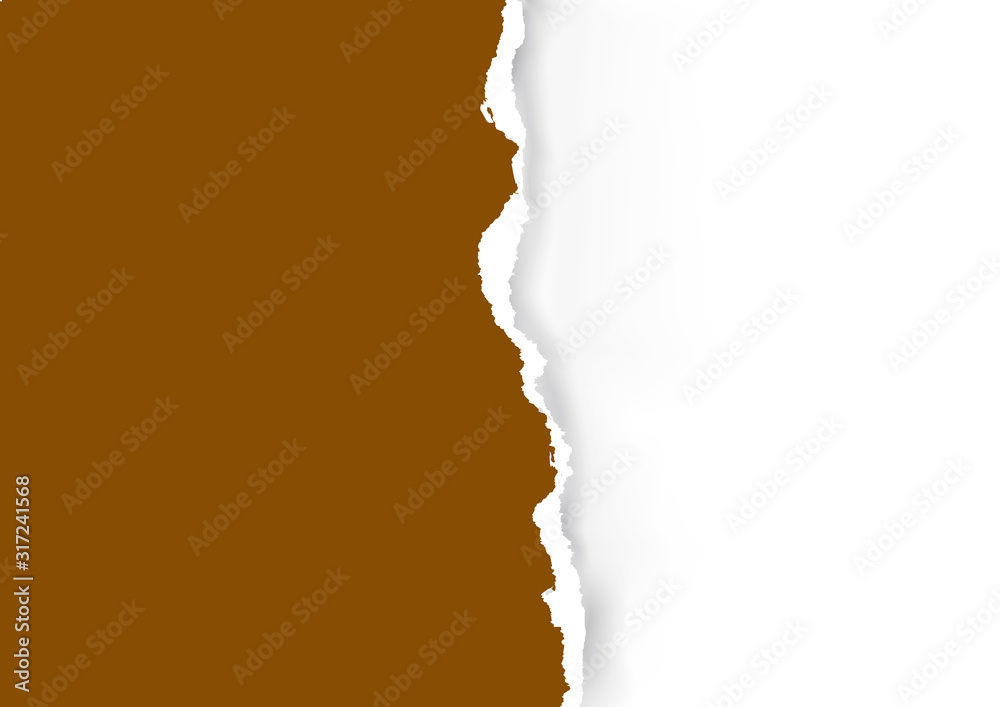 Brown Ripped paper background. llustration of brown torn paper with ...