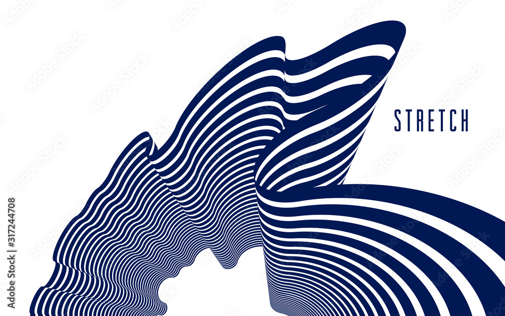 3D abstract lines in perspective vector background, modern trendy ...