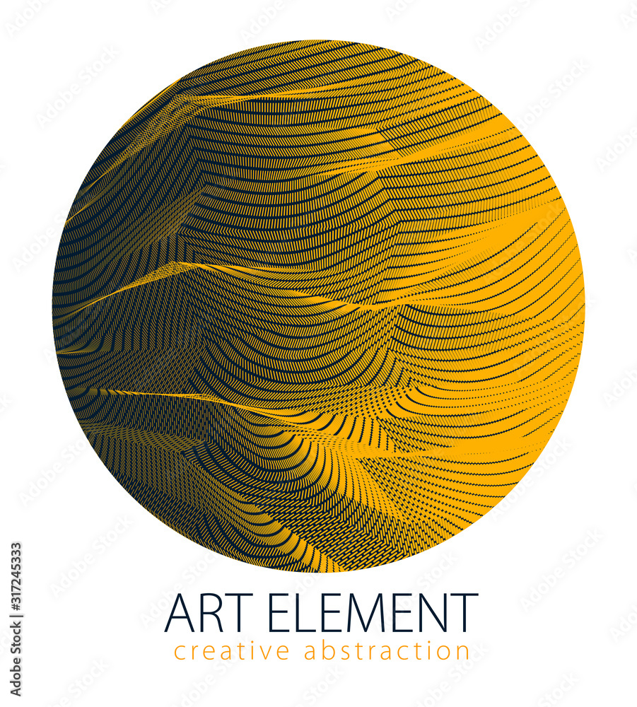 Design artistic element of great lines surface texture in a shape of ...