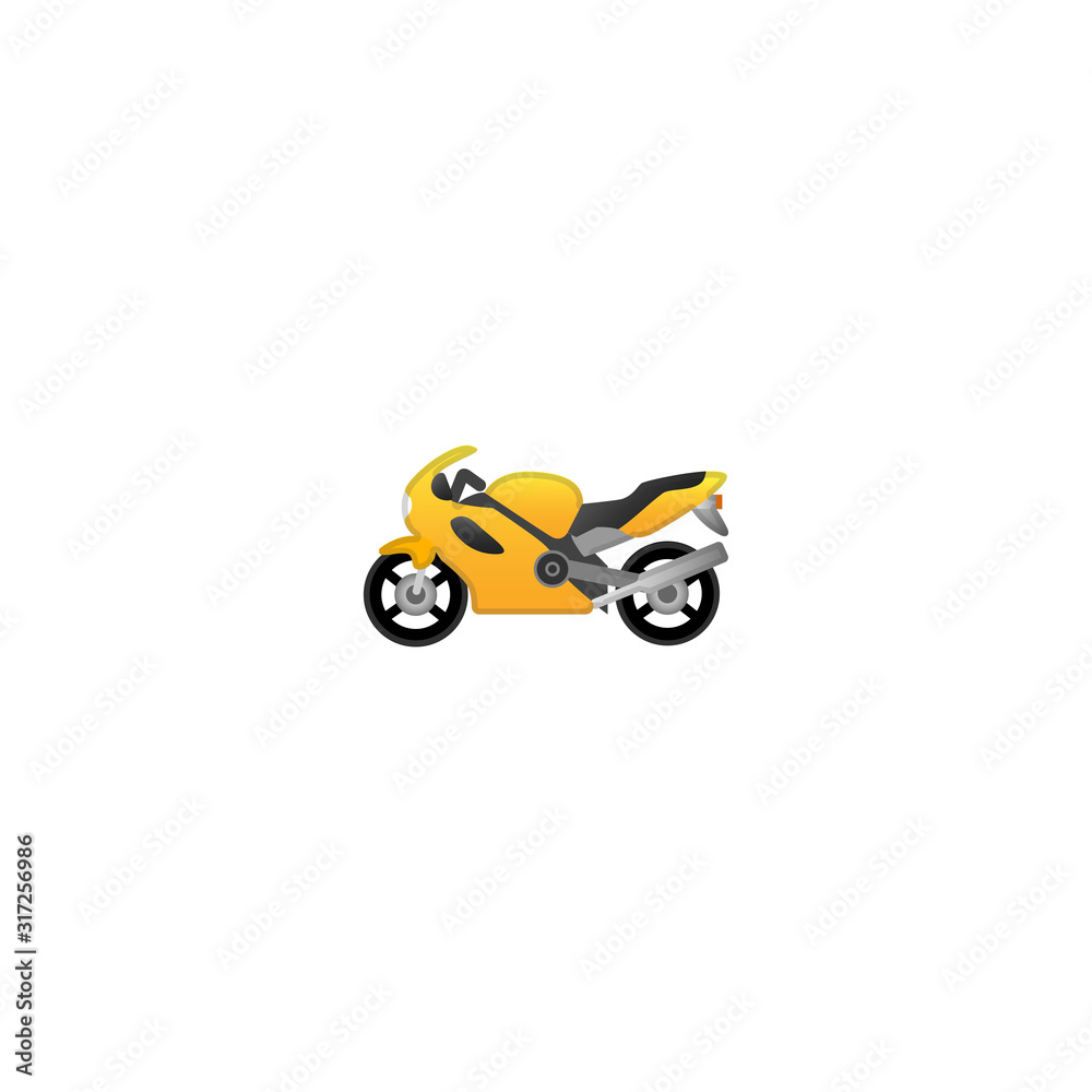 Motorcycle Vector Icon. Isolated Motor Bike Emoji, Emoticon ...