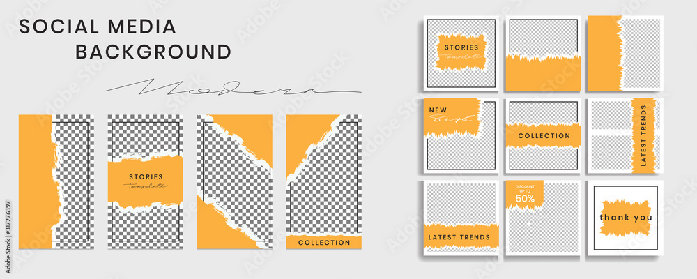 Editable social media post template for instagram story collections and ...