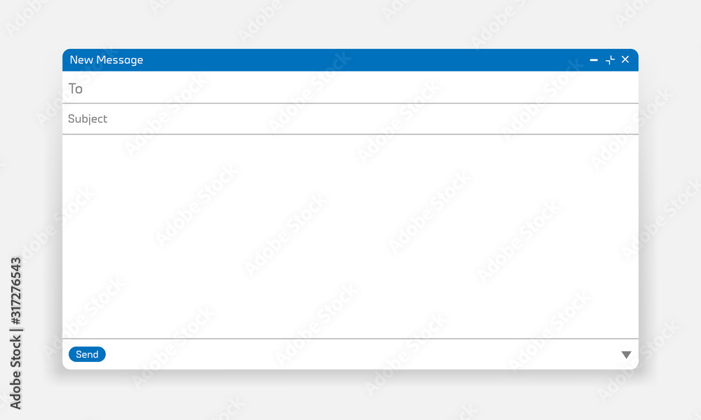 Realistic Email interface green banner for browser message with shadow ...