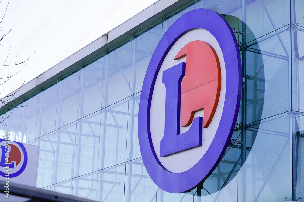 E.Leclerc supermarket leclerc shop store facade logo Photos | Adobe Stock