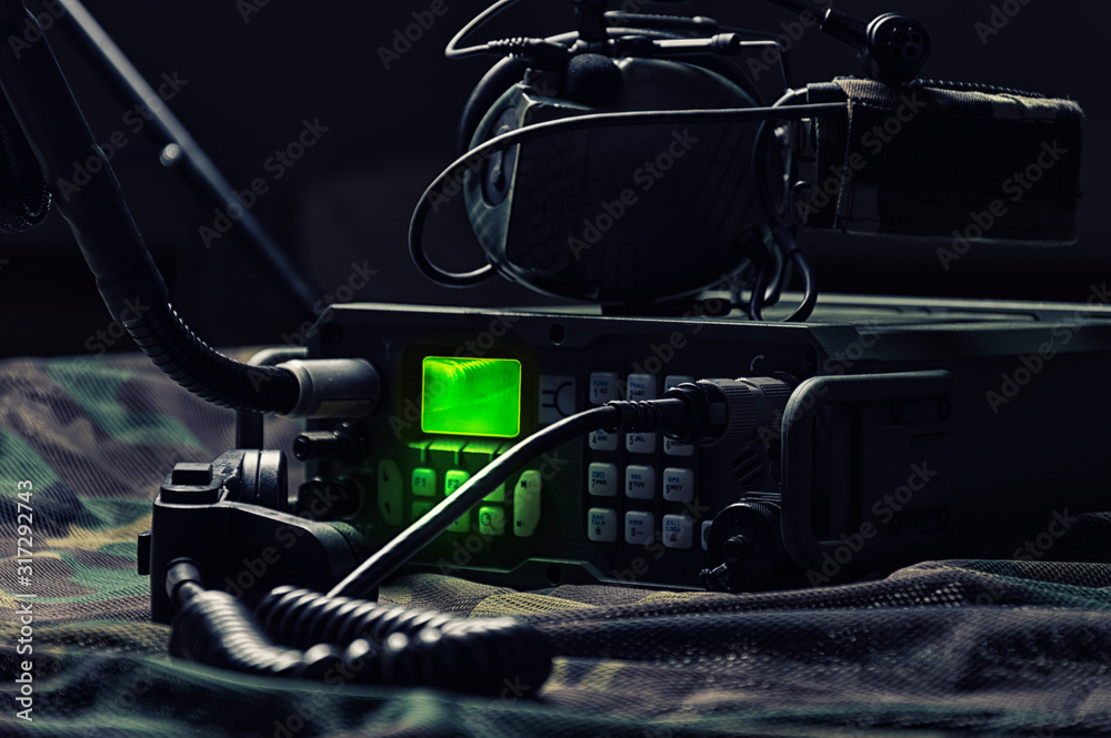 Modern military radio station. The concept of data transmission ...