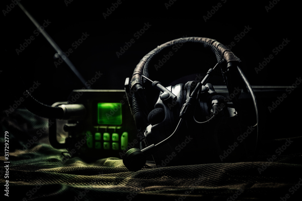 Modern military radio station. The concept of data transmission ...