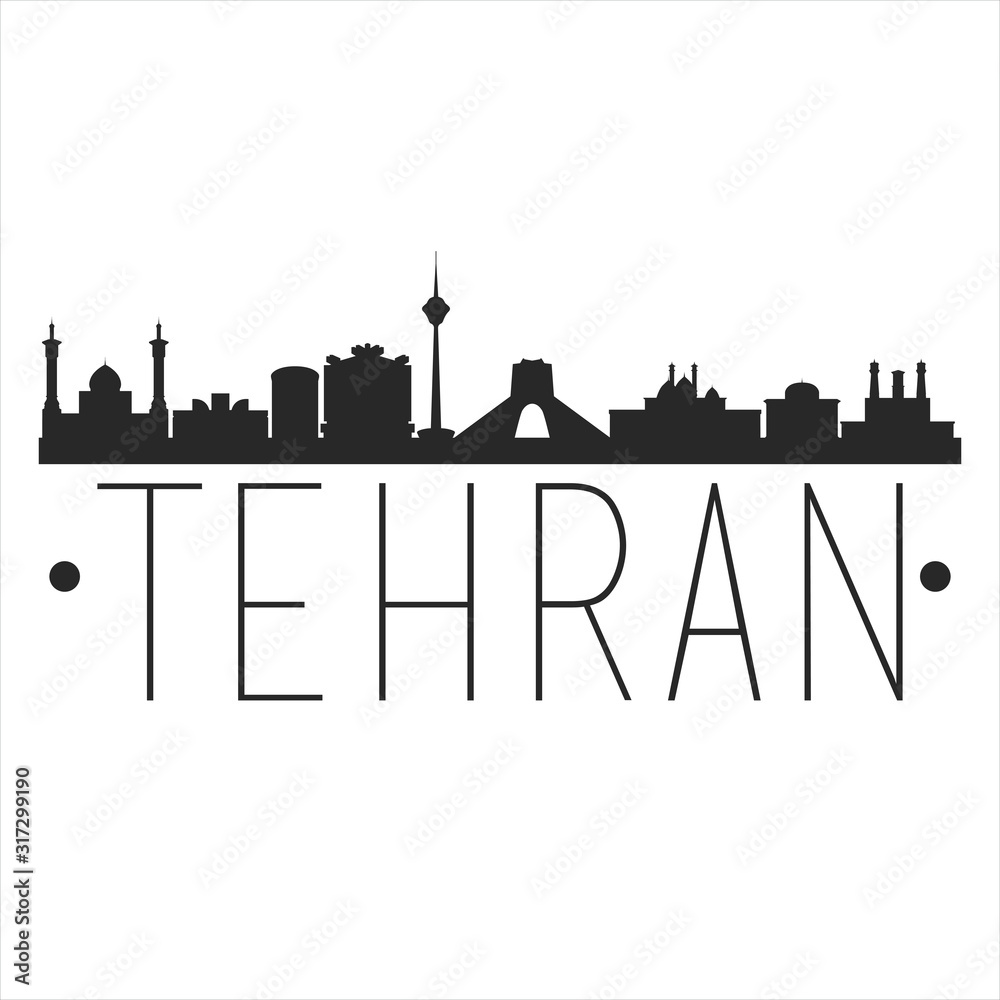 Tehran Iran. City Skyline. Silhouette City. Design Vector. Famous ...