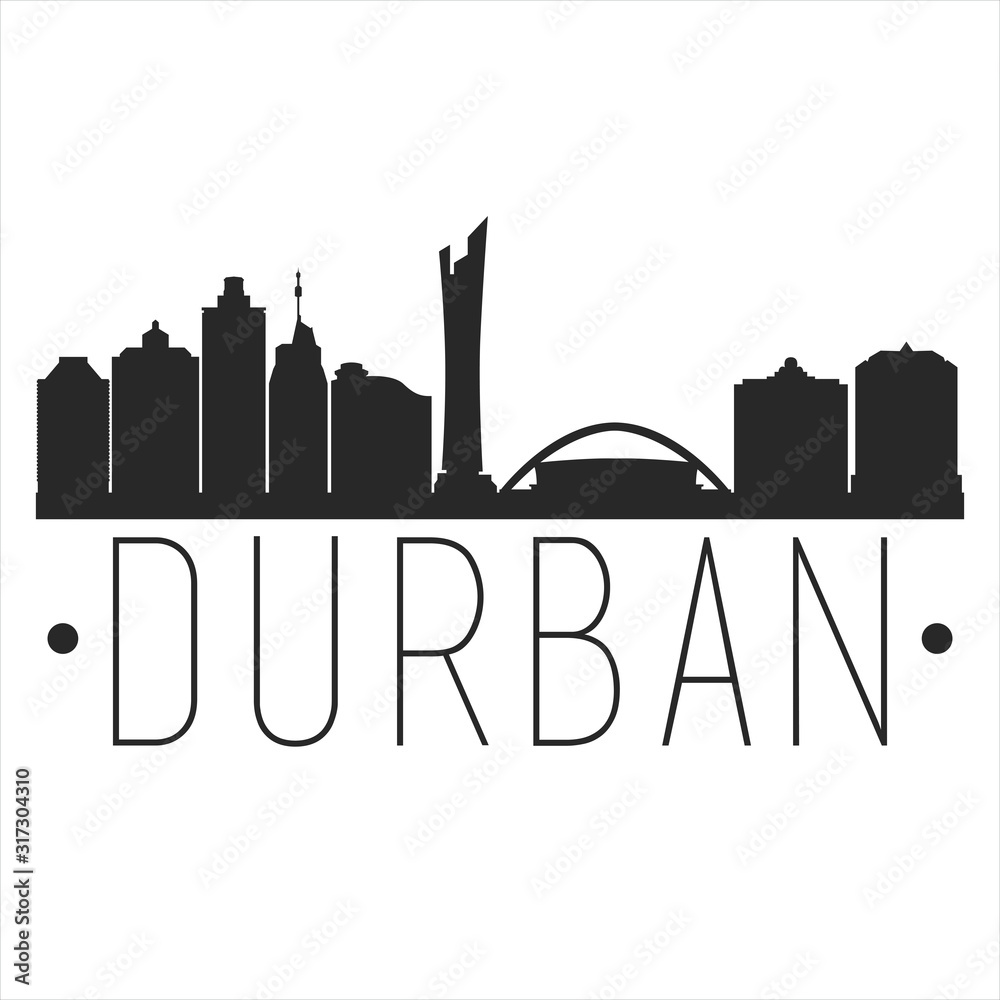 Vetor de Durban South Africa. City Skyline. Silhouette City. Design ...