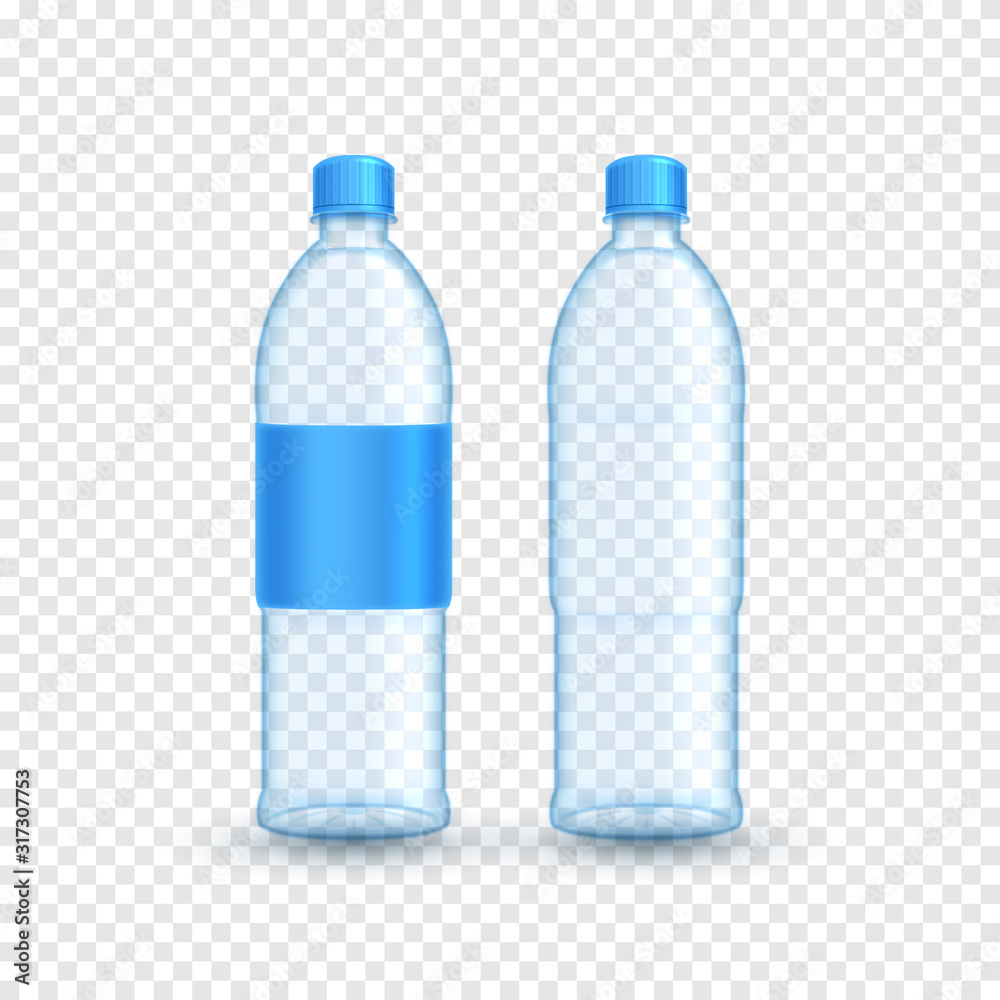 Realistic plastic bottle template. Vector illustration with 3d ...
