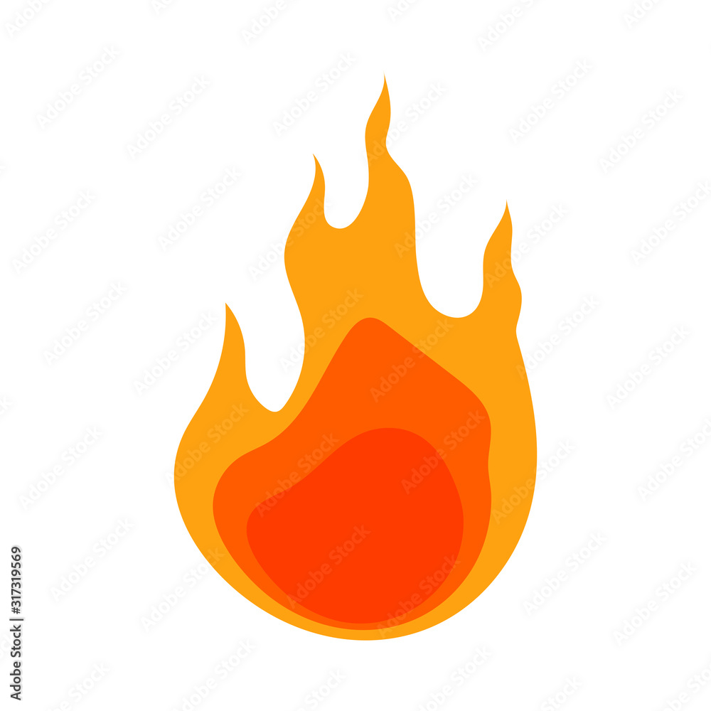 minimalist fire symbol flame icon hot concept logo Stock Vector | Adobe Stock
