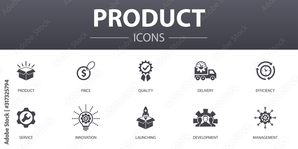 product simple concept icons set. Contains such icons as price, quality ...