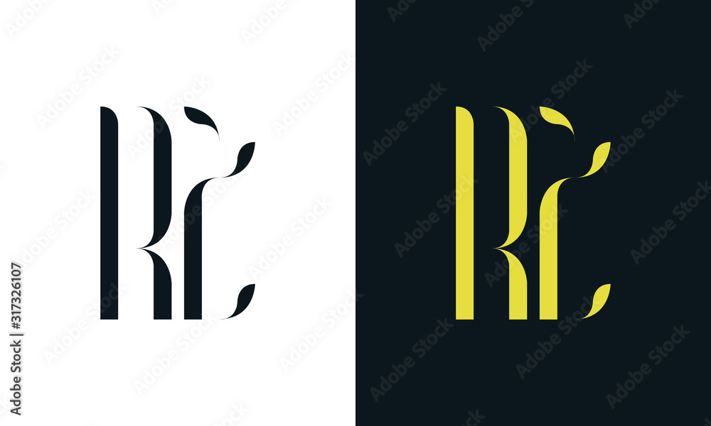 Abstract line art letter RZ logo. This logo icon incorporate with two ...