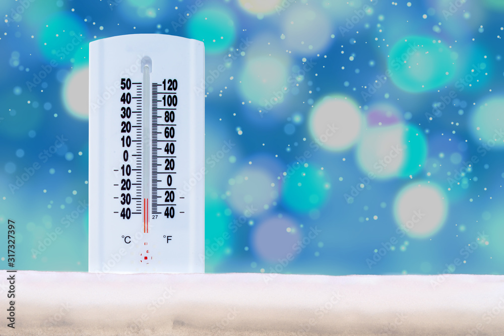 Indoor and Outdoor Thermometer that Shows a very low temperature on ...