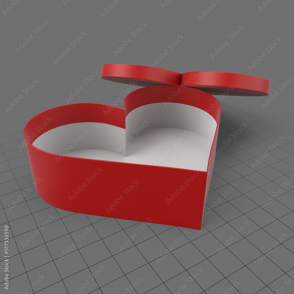 Open heart shaped gift box Stock 3D asset | Adobe Stock