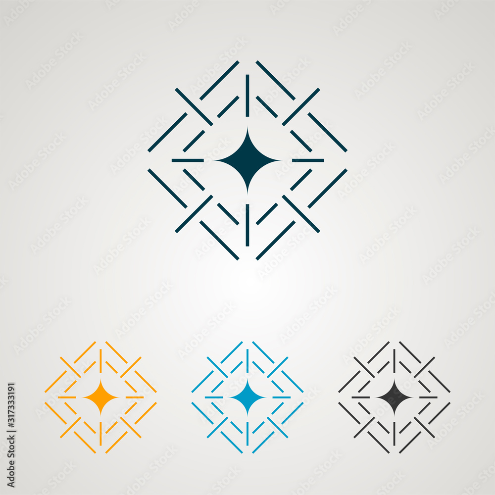 Geometric star logo. Firework icon design. Power of explosion sign ...