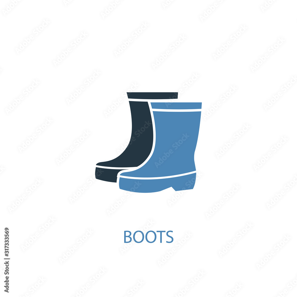 boots concept 2 colored icon. Simple blue element illustration. boots ...