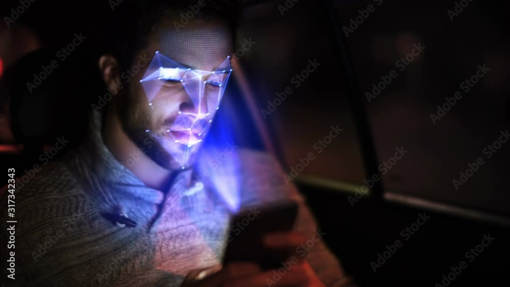 Facial recognition system. It scans and creates a depth map of your ...