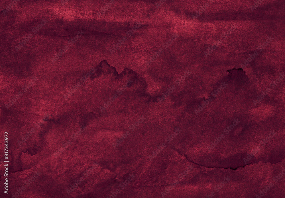 Watercolor deep maroon texture background hand painted. Watercolour ...