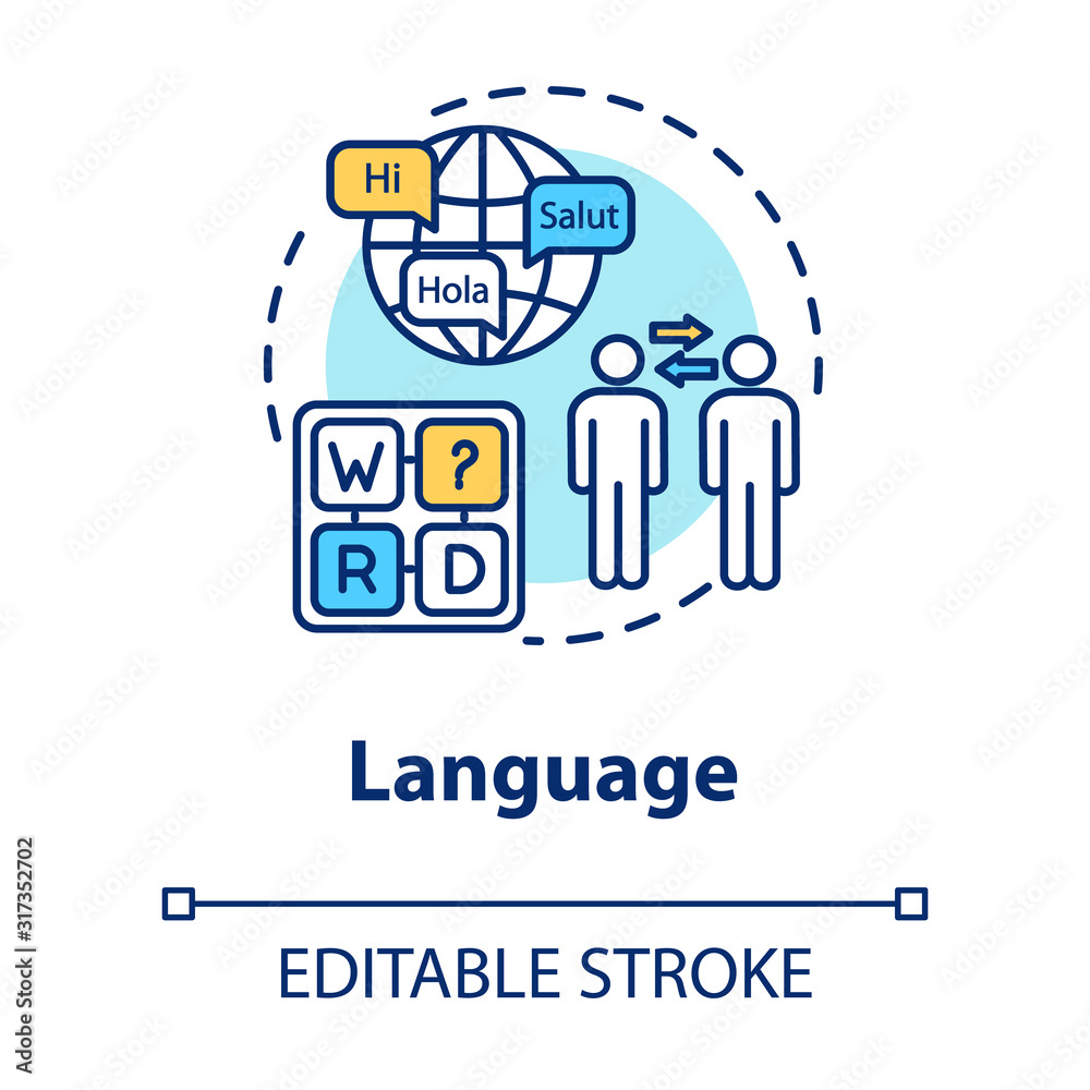 Language concept icon. Ability to communicate in different languages ...