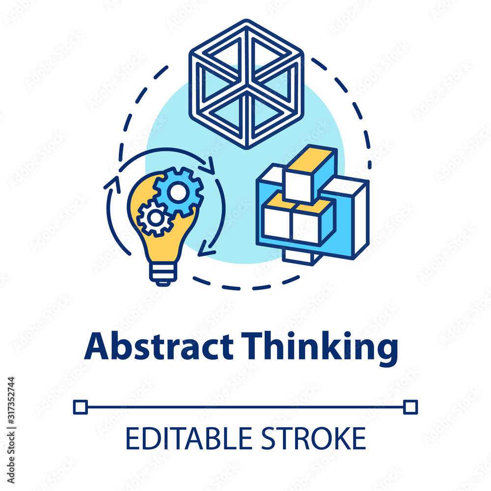 Abstract thinking concept icon. Creativity. Hypothetical model creation ...