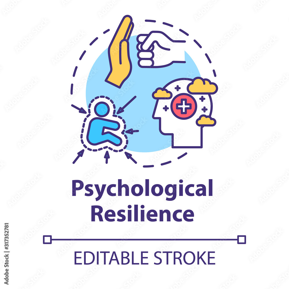 Psychological resilience concept icon. Stress protection. Ability to ...