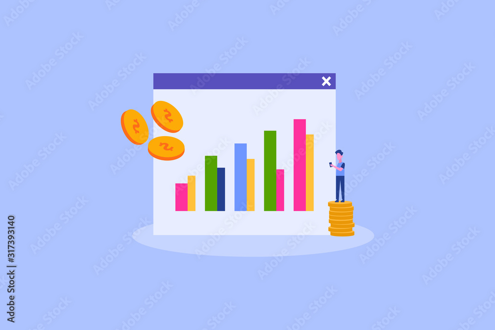 currency exchange illustration concept for web landing page template ...