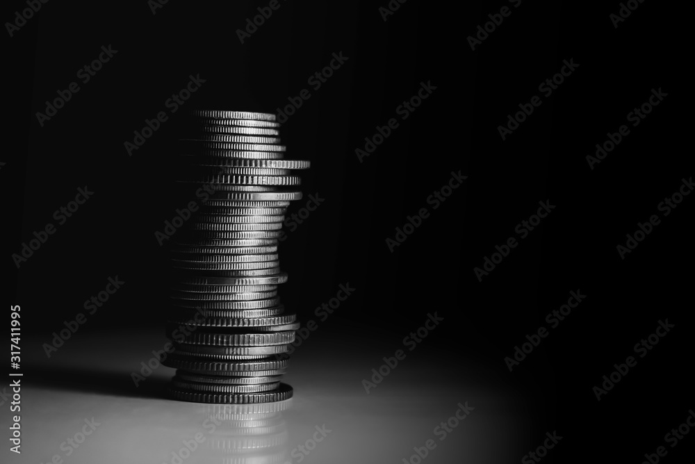 Stacks Of Money Background Black And White