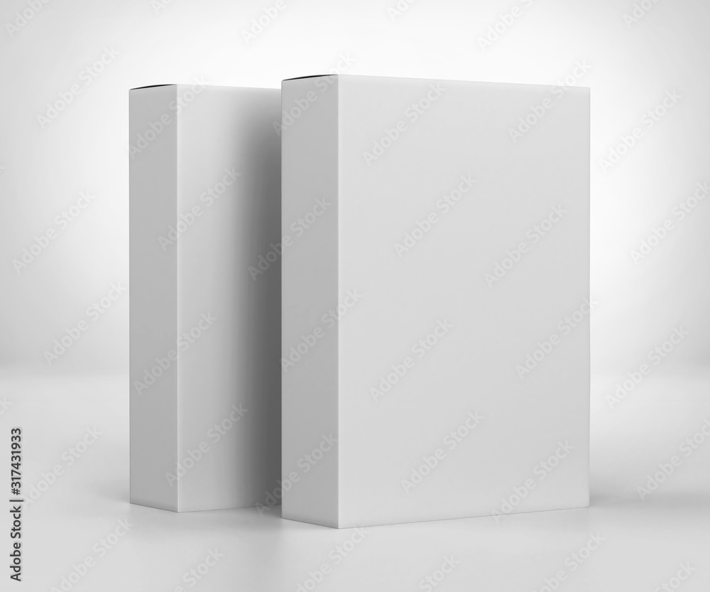 Blank white software box Mockup, medium size Cardboard package box, 3d ...
