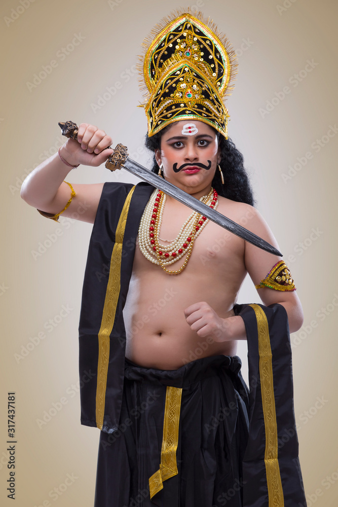 child dressed up as Ravan Stock Photo | Adobe Stock