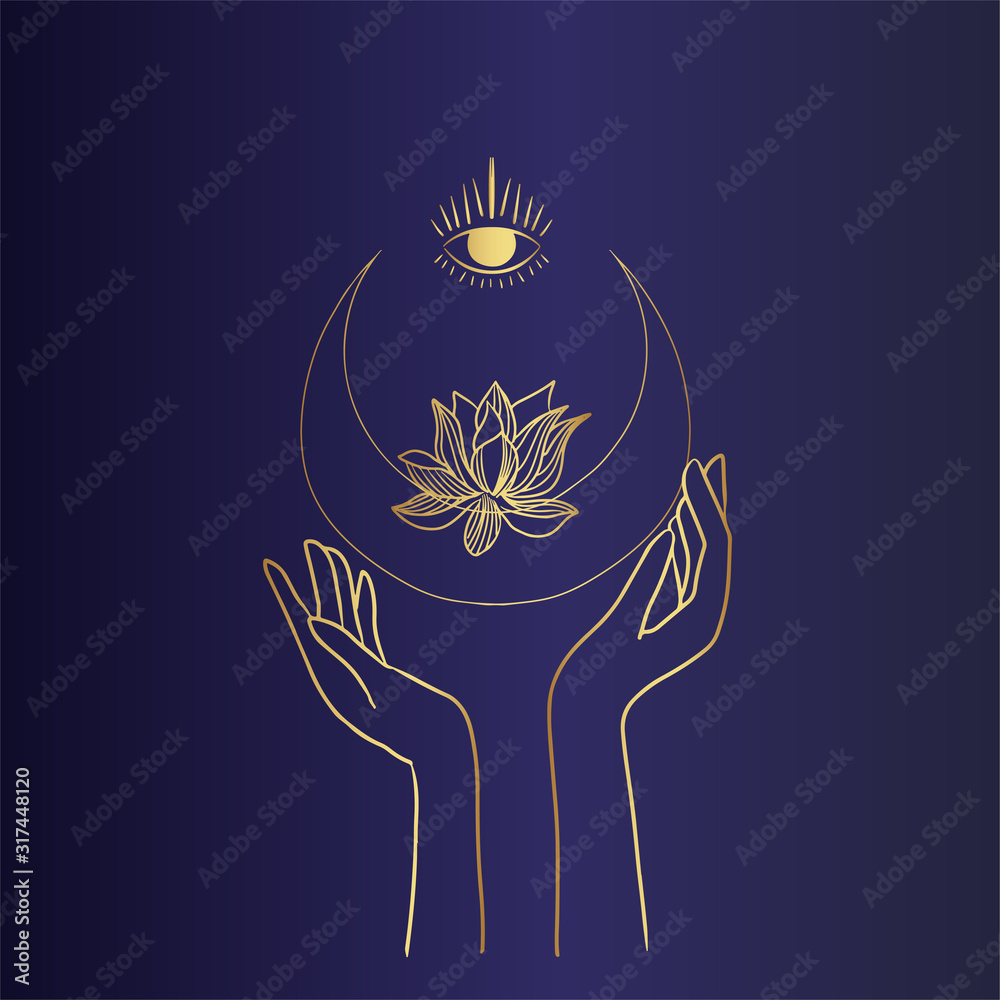 Vector magic elements set. Hand drawing magician collection. Symbols of ...