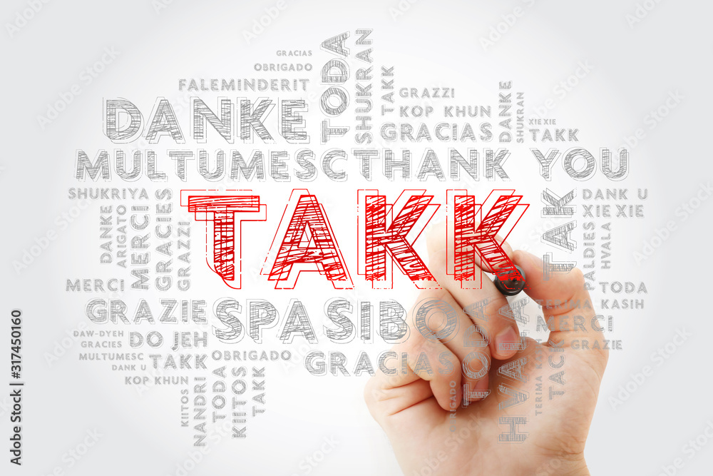 Takk (Thank You in Icelandic) Word Cloud in different languages with ...