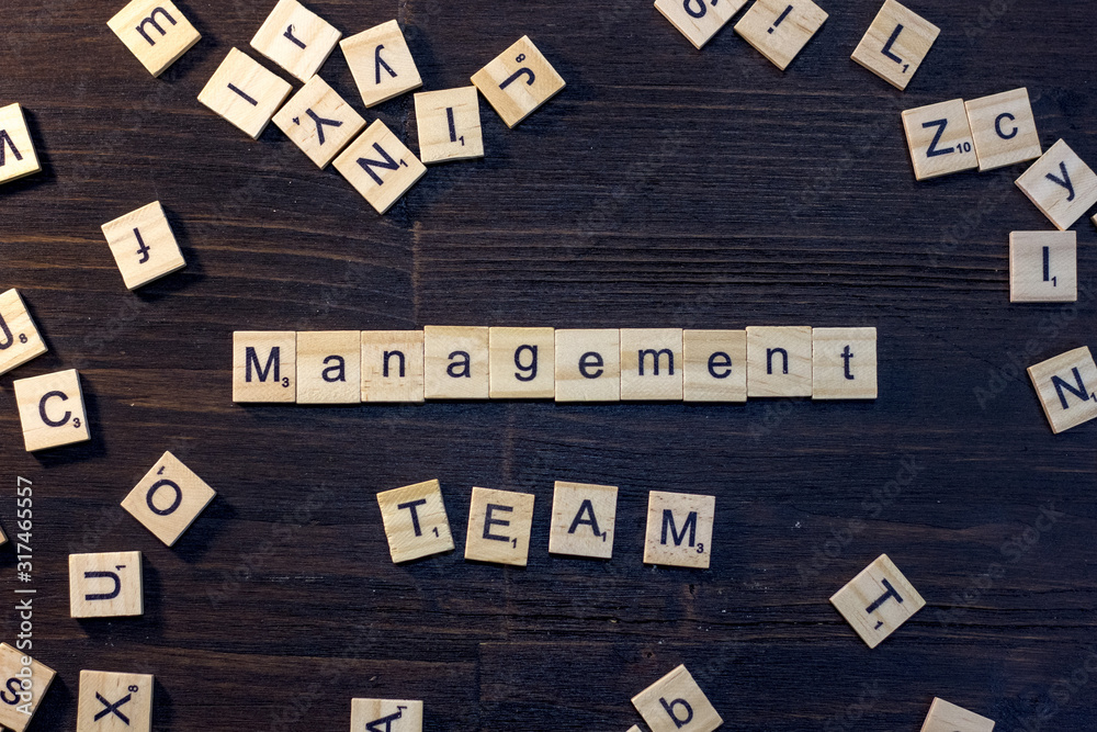 management team word made with scrabble letters. Stock Photo | Adobe Stock