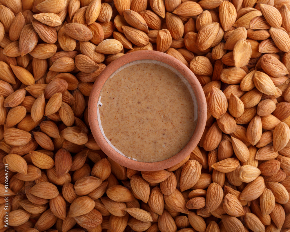 Apricot kernel butter smooth, urbech. Natural paste from apricot ...