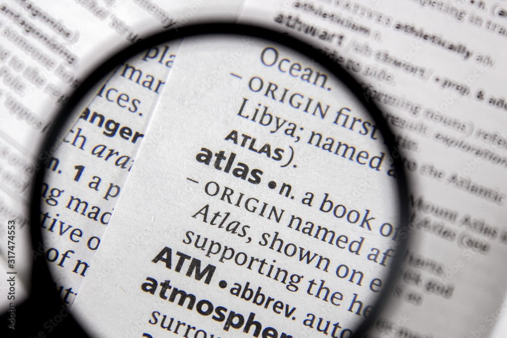 The word or phrase atlas in a dictionary. Stock Photo | Adobe Stock