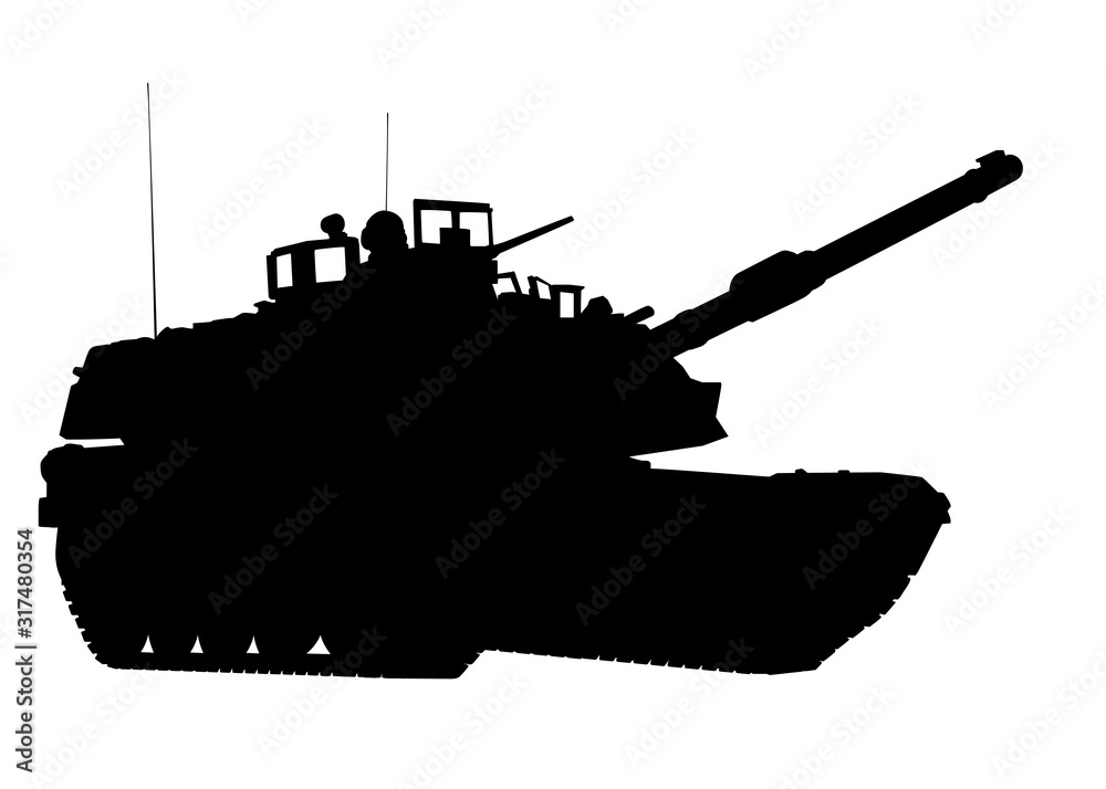 Tank vector silhouette Stock Vector | Adobe Stock