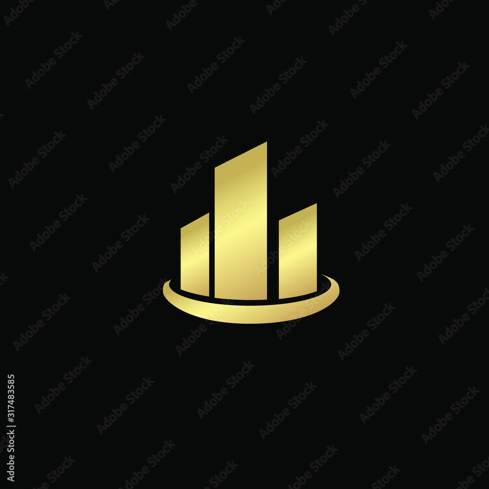 moderns logo building is simple, elegant and luxurious. with gold and ...