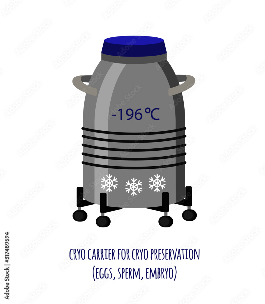 Cryo carrier for cryo preservation (eggs, sperm, embryo). Storage tank ...