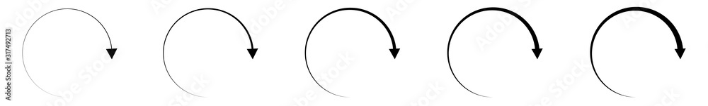 Arrow Icon Black | Circle Arrows | Infographic Illustration | Direction ...