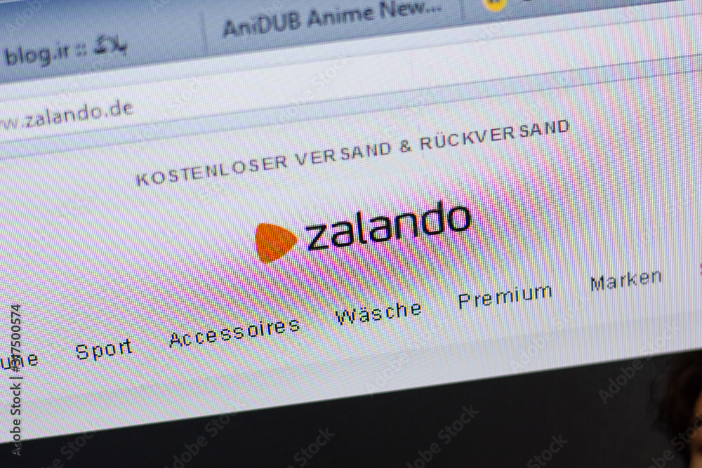 Stockfoto Ryazan, Russia - June 16, 2018: Homepage of Zalando website ...