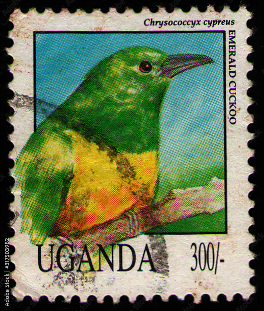 UGANDA - CIRCA 1992: post stamp 300 Ugandan shillings printed by ...