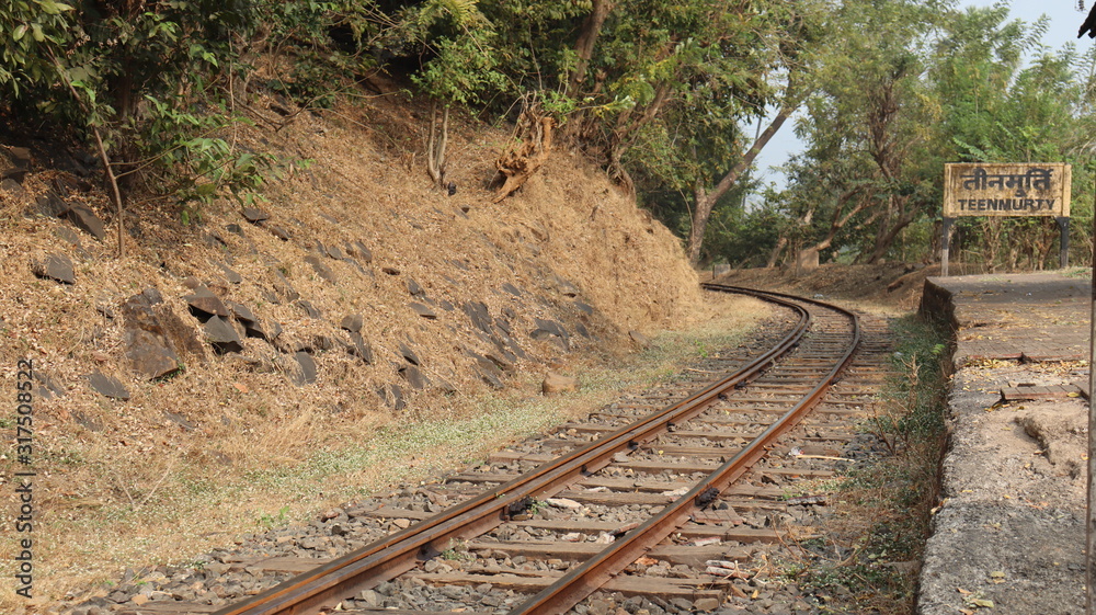 Mumbai, Maharastra/India- January 22 2019: Sharp turns on narrow gauge ...